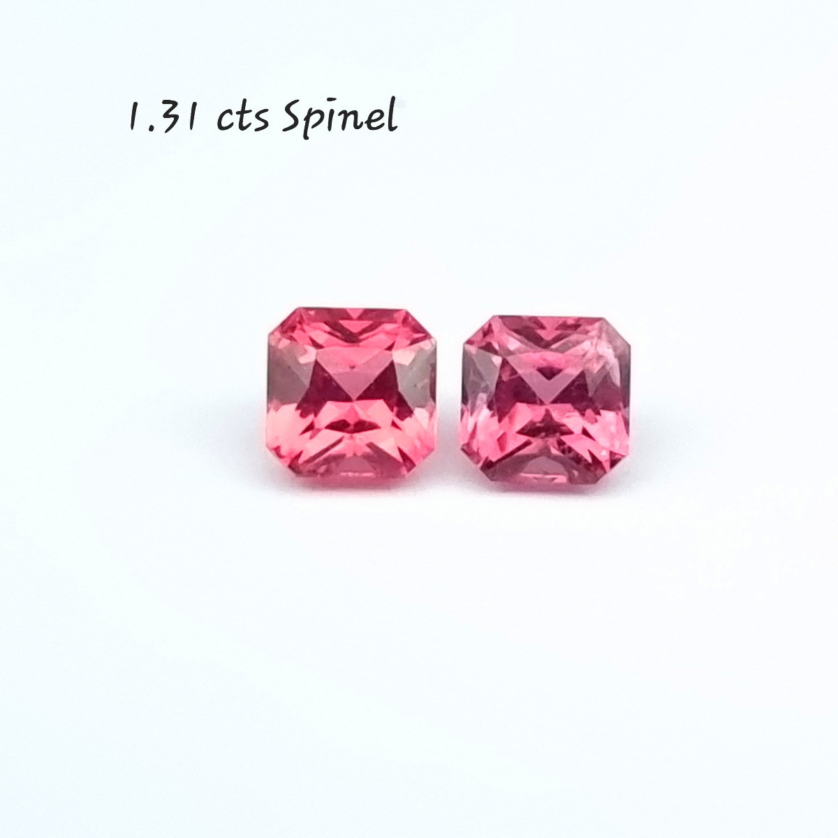 Reddish Pink Spinel Square1.3 ct PSPIN0035A - GEMWORLD LTD