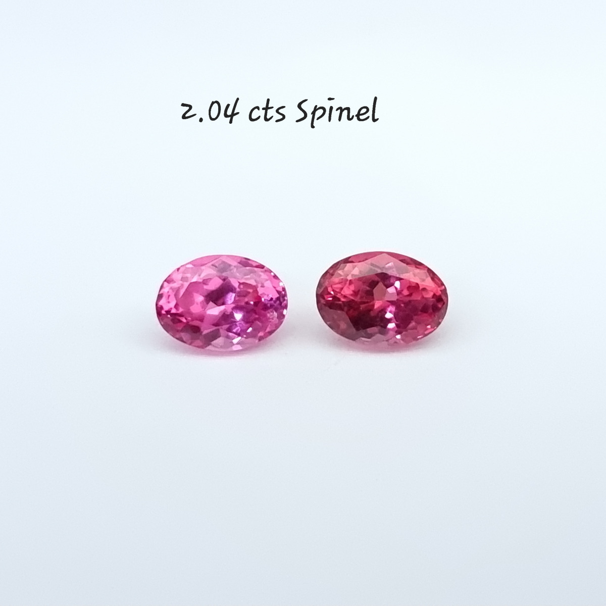 Reddish Pink Spinel oval pair 2.04 ct PSPIN0035G - GEMWORLD LTD