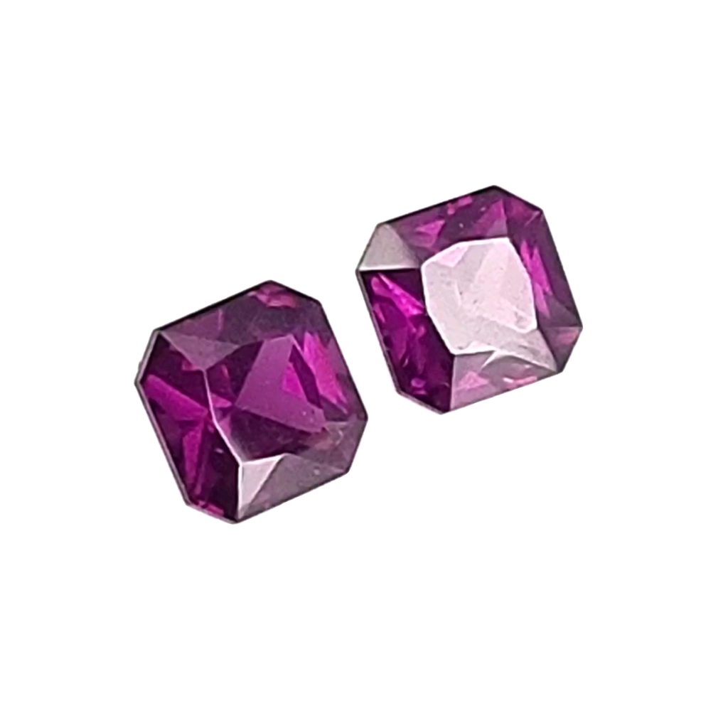 Purple Garnet 3.75ct Pair Asscher cut PPG23 - GEMWORLD LTD