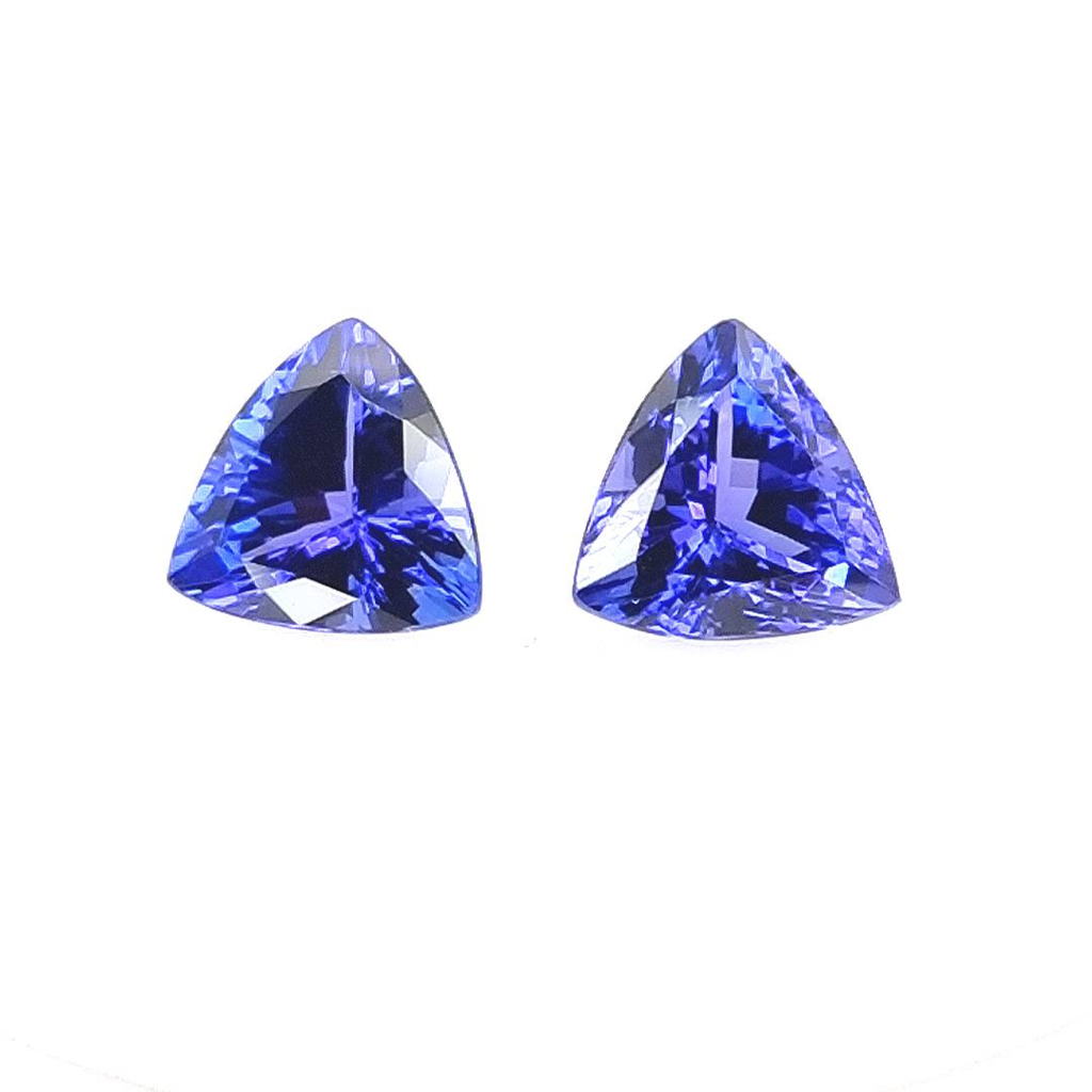 Tanzanite Triangle Pair 8.41ct TZ 86 - GEMWORLD LTD
