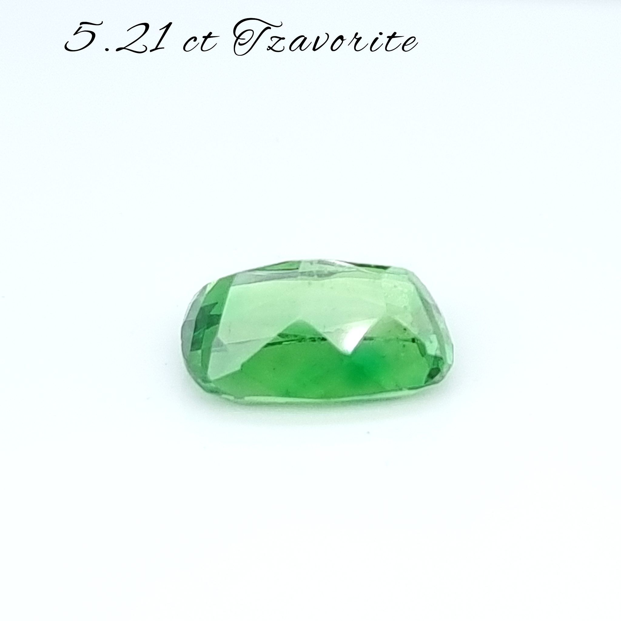 Tzavorite / Green Garnet 5.21ct Rectangle Cushion Tzavo 021 - GEMWORLD LTD