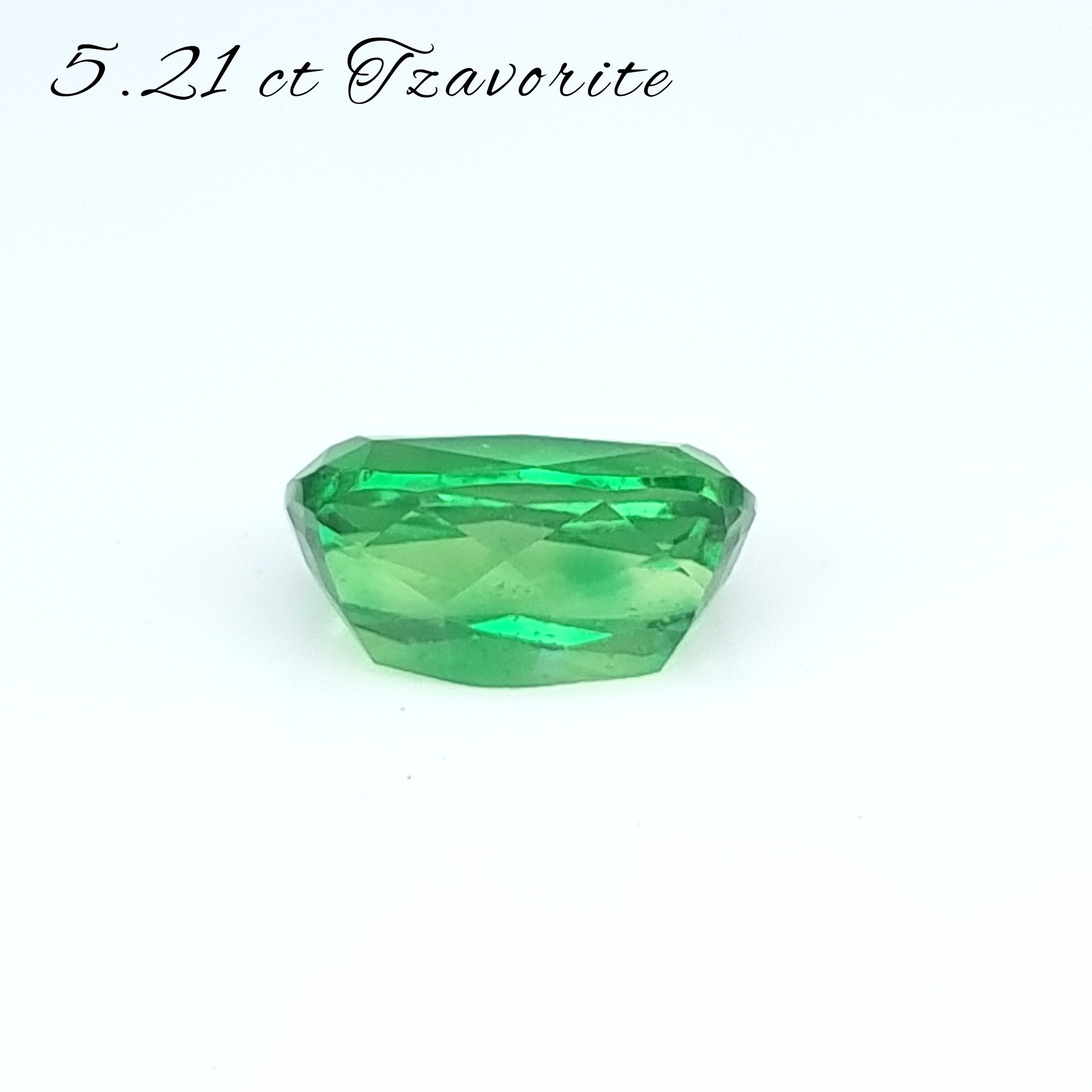 Tzavorite / Green Garnet 5.21ct Rectangle Cushion Tzavo 021 - GEMWORLD LTD