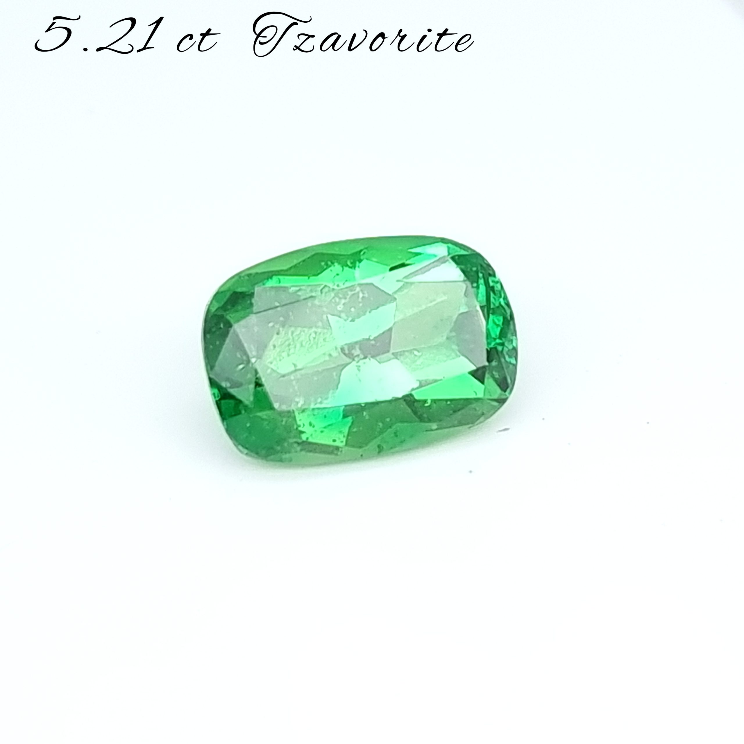 Tzavorite / Green Garnet 5.21ct Rectangle Cushion Tzavo 021 - GEMWORLD LTD