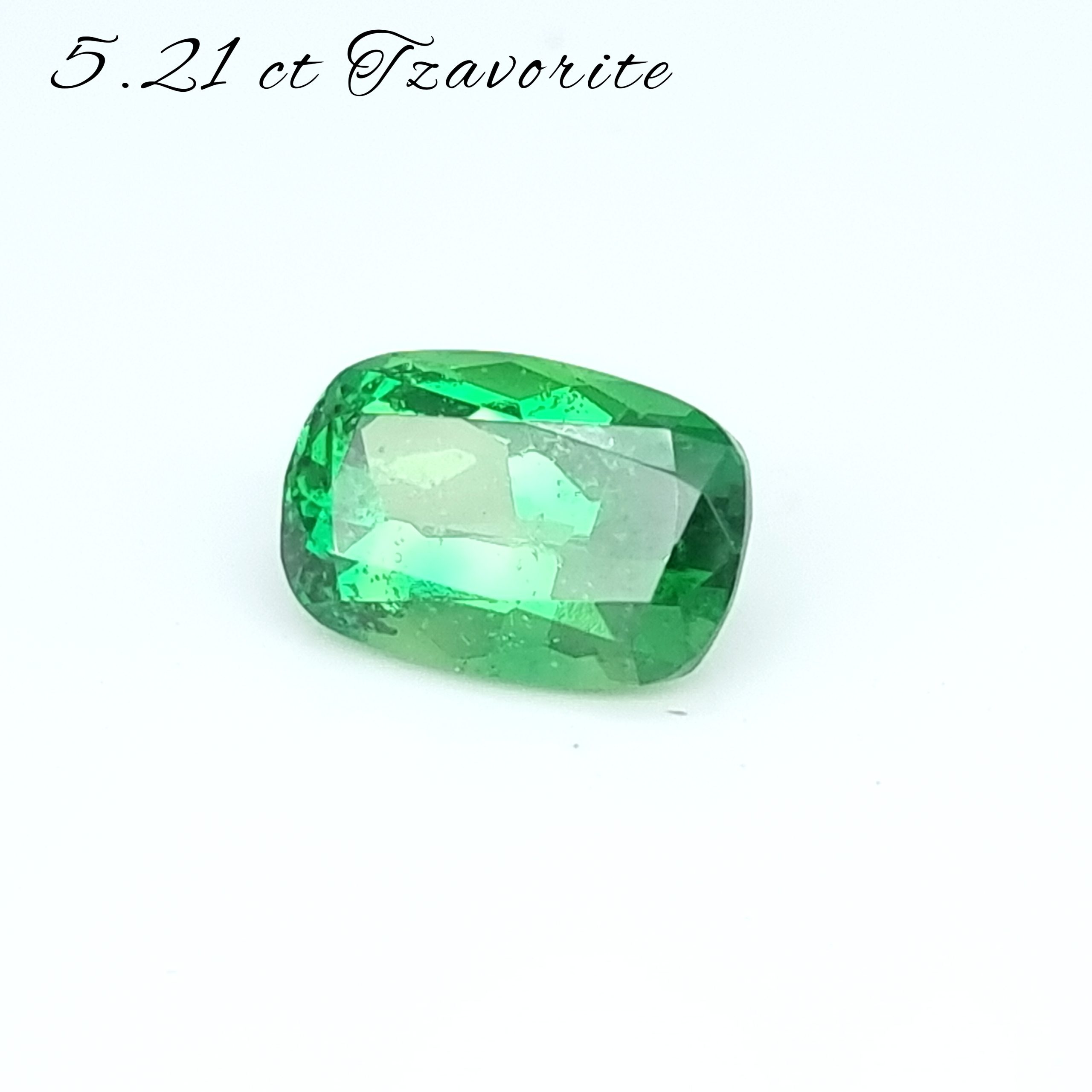 Tzavorite / Green Garnet 5.21ct Rectangle Cushion Tzavo 021 - GEMWORLD LTD