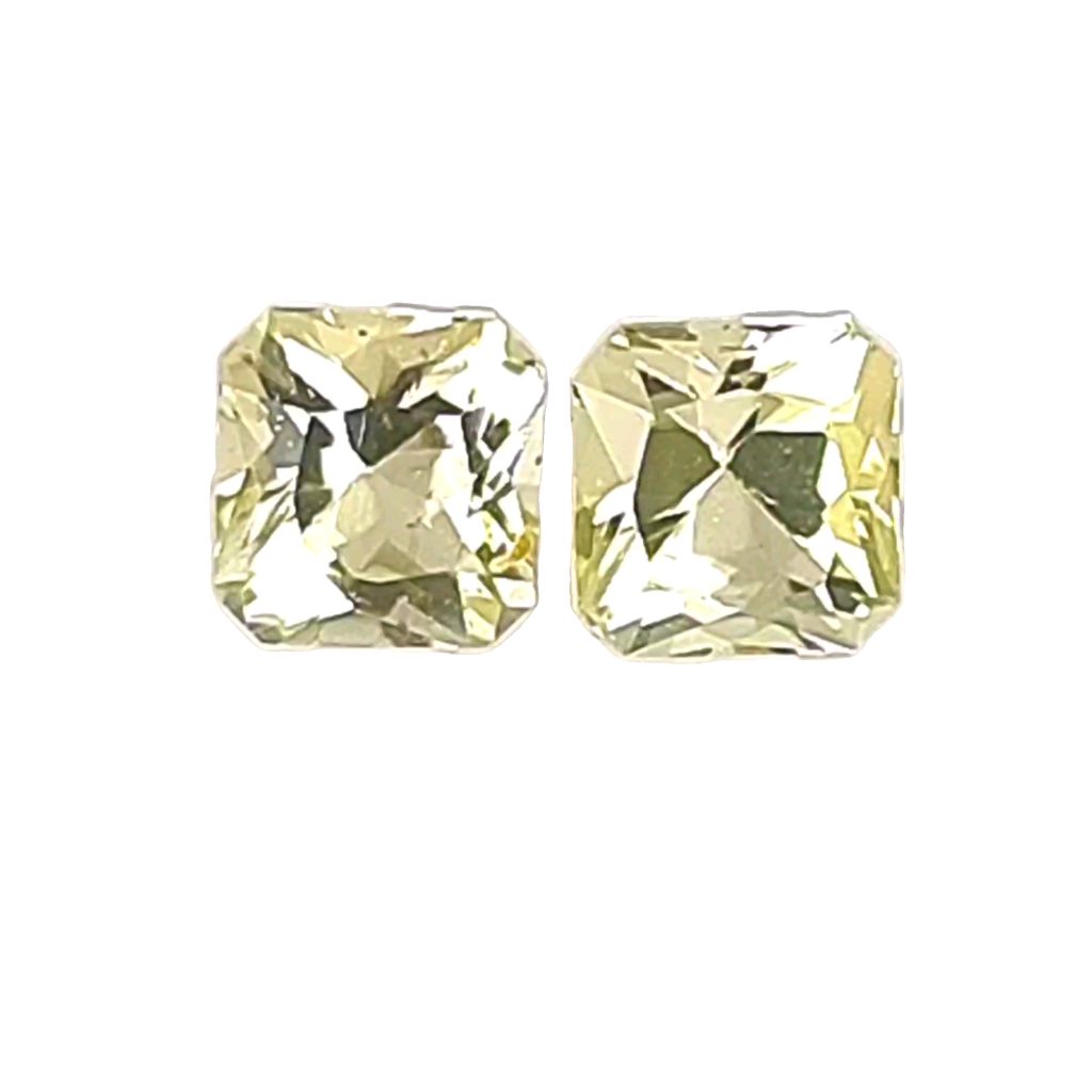 2.96 Cts Assher Cut Yellow Danburite Pair Dan 23 - GEMWORLD LTD